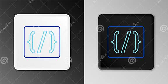 Line Programming Language Syntax Icon Isolated On Grey Background Syntax Programming File