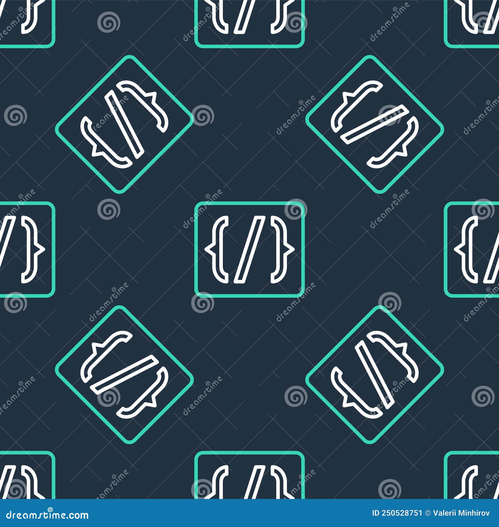 Line Programming Language Syntax Icon Isolated Seamless Pattern On Black Background Syntax