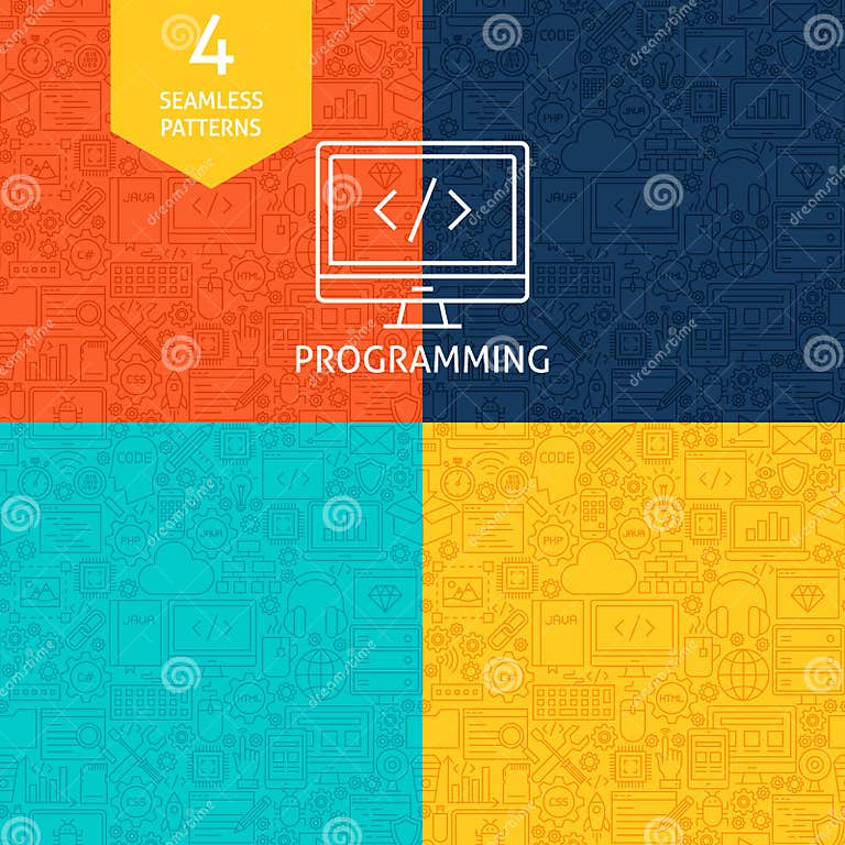 Line Programming Patterns stock vector. Illustration of icon - 82681647