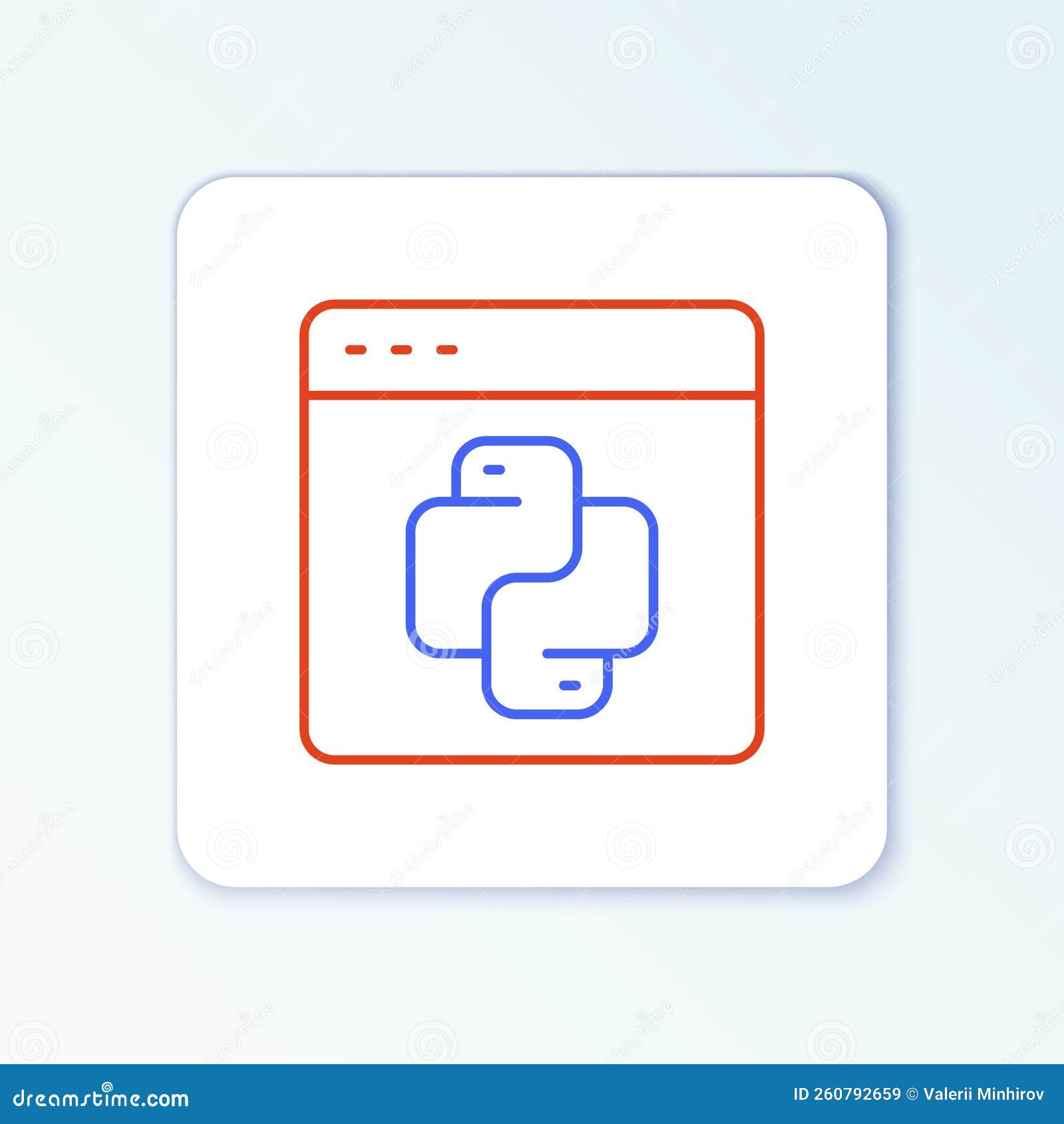 Line Python Programming Language Icon Isolated On White Background Python Coding Language Sign