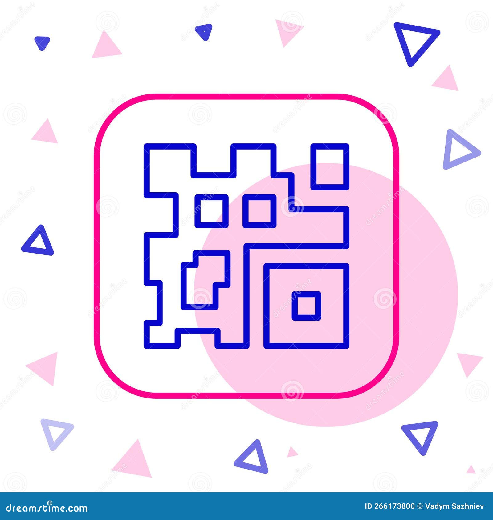 Line QR Code Sample for Smartphone Scanning Icon Isolated on White ...