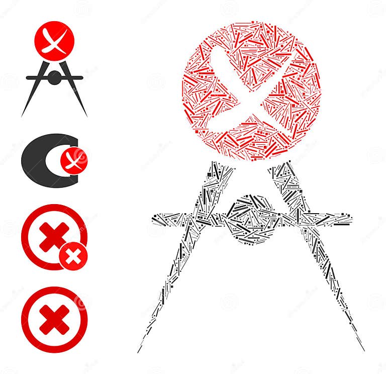 Line Quality Control Failed Icon Vector Mosaic Stock Vector ...