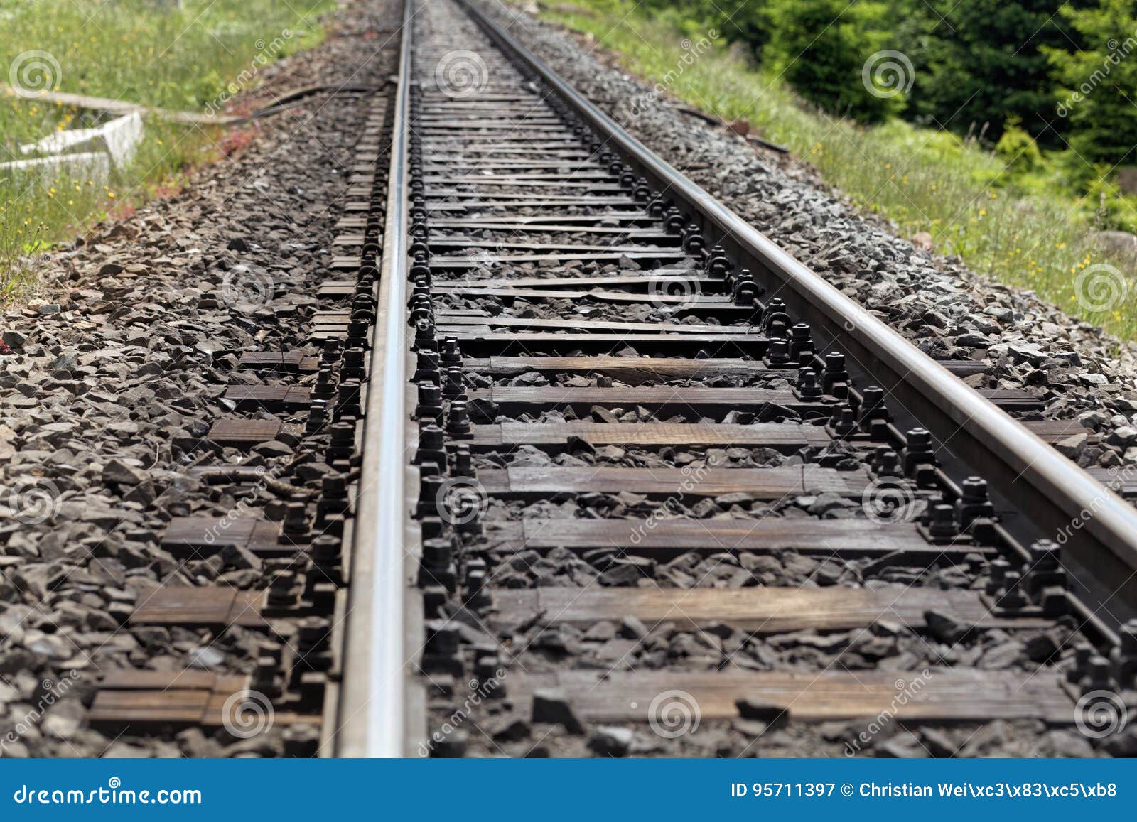 Line of rails stock image. Image of material, brown, change - 95711397
