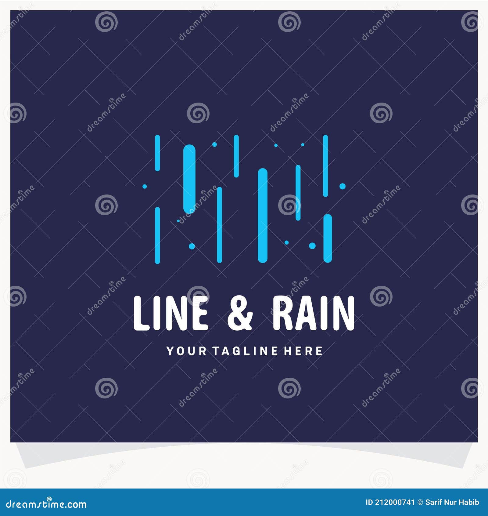 Line & Rain Logo Design Template Stock Vector - Illustration of network ...