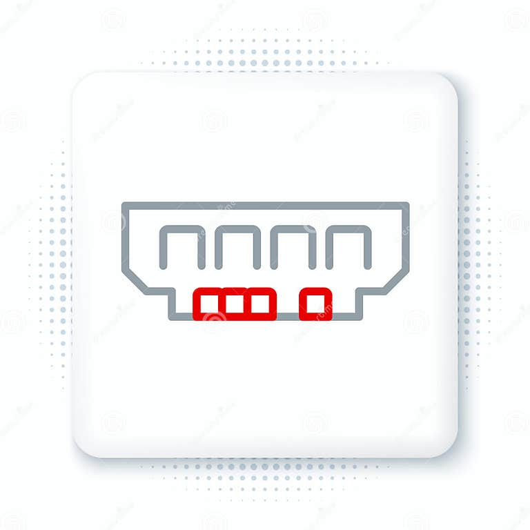 Line Ram Random Access Memory Icon Isolated On White Background Colorful Outline Concept Stock