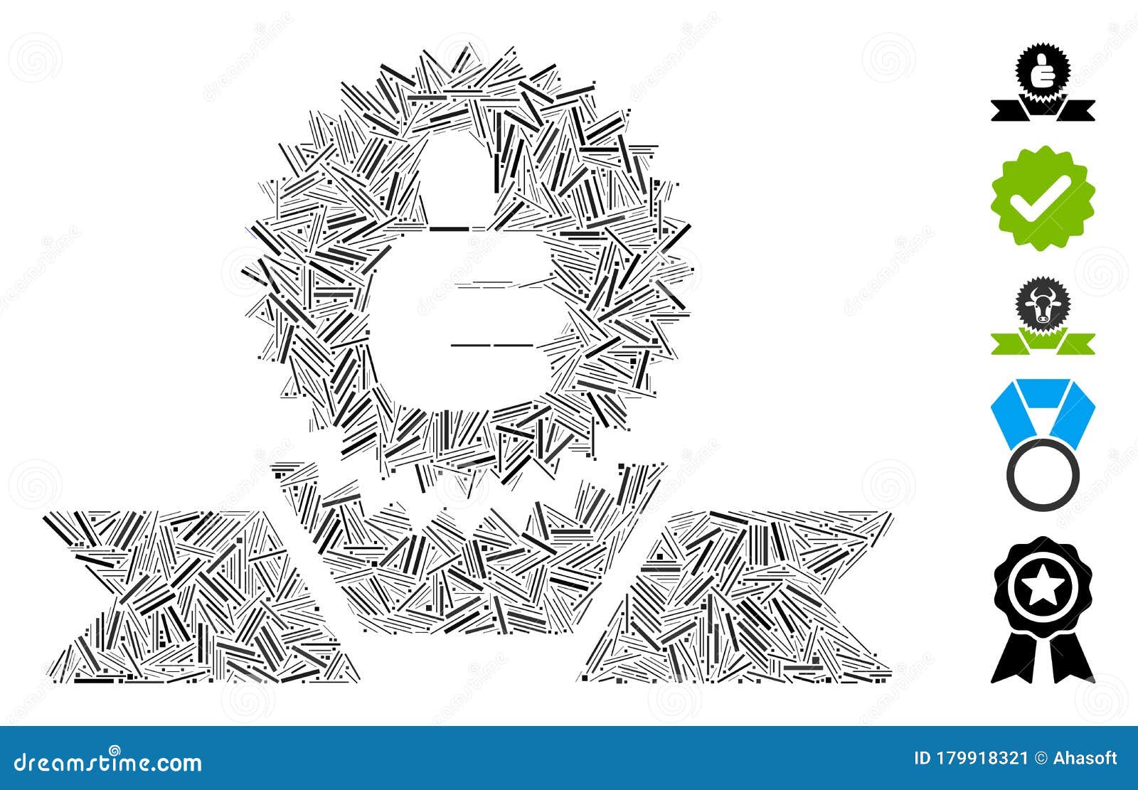 Line Recommended Label Icon Vector Mosaic Stock Illustration ...