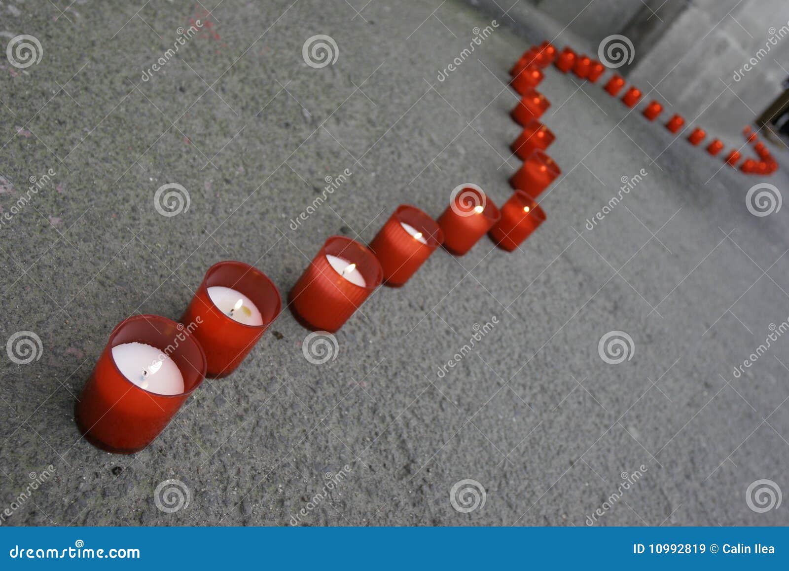 Line of red candles stock image. Image of harmony, fire - 10992819