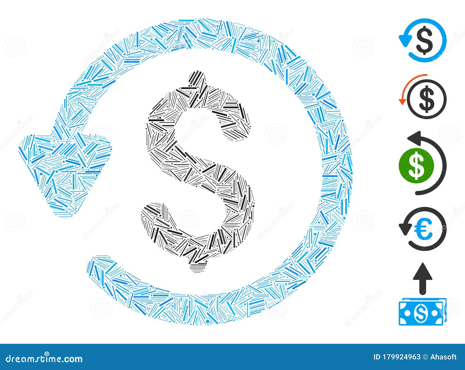 Line Refund Icon Vector Mosaic Stock Illustration - Illustration of ...