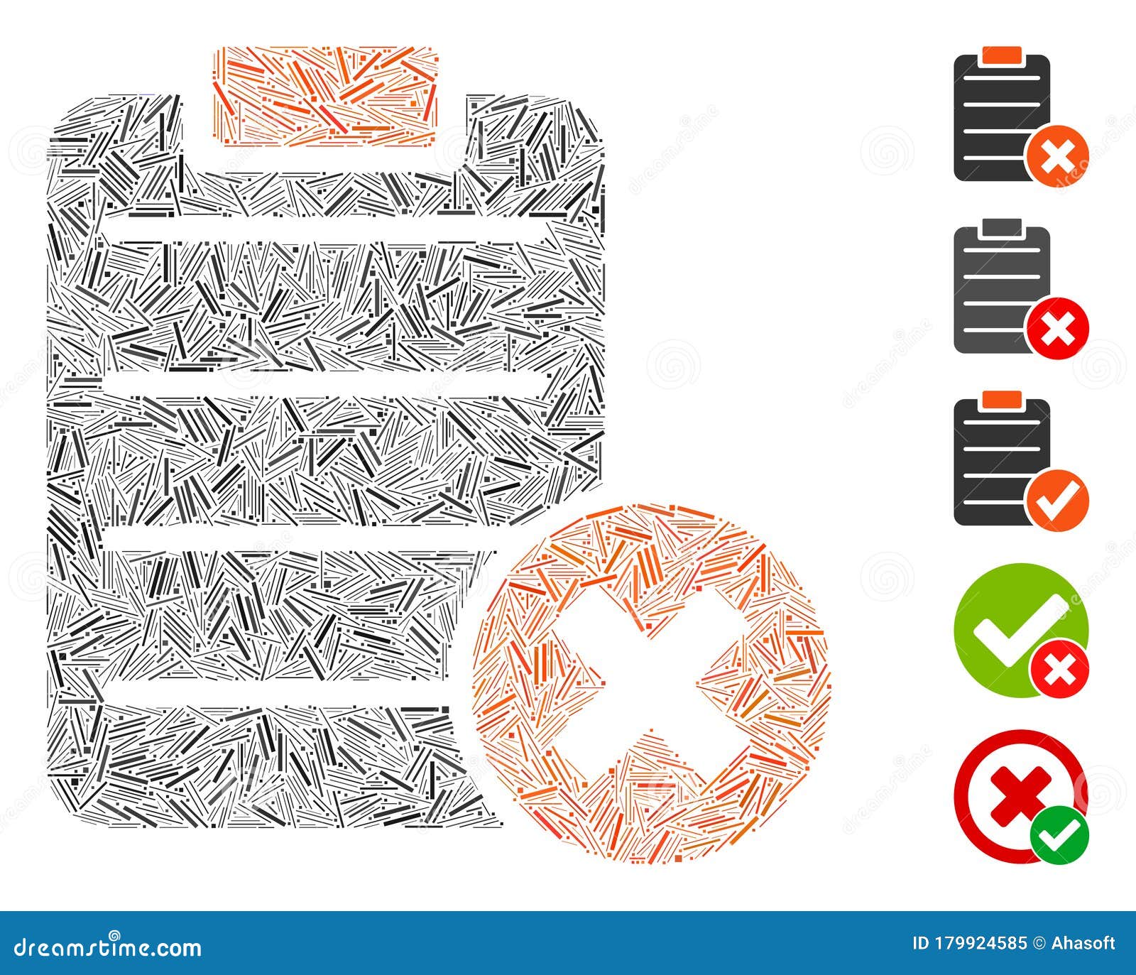 Line Reject Form Icon Vector Mosaic Stock Illustration - Illustration ...