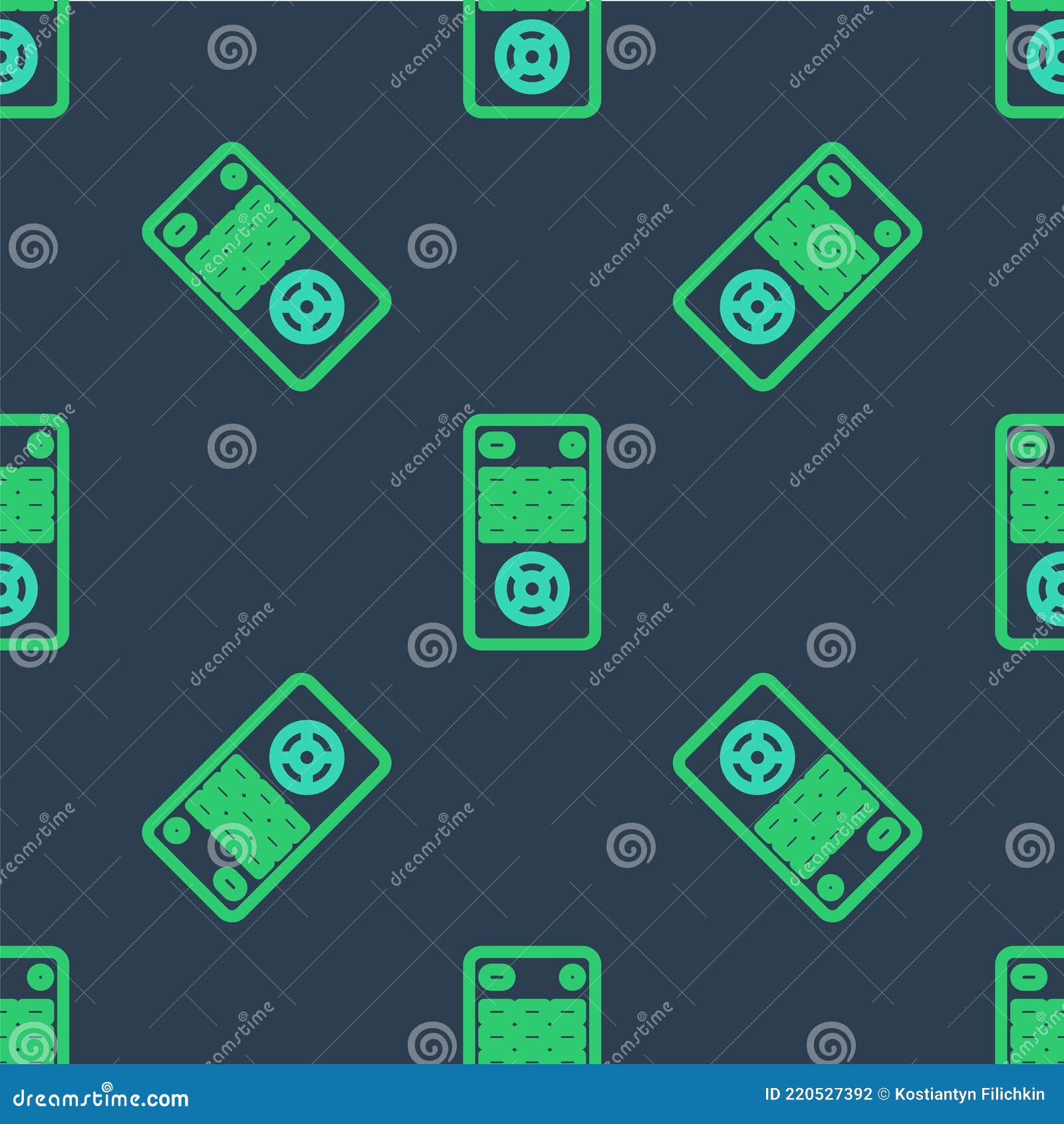 Line Remote Control Icon Isolated Seamless Pattern on Blue Background ...