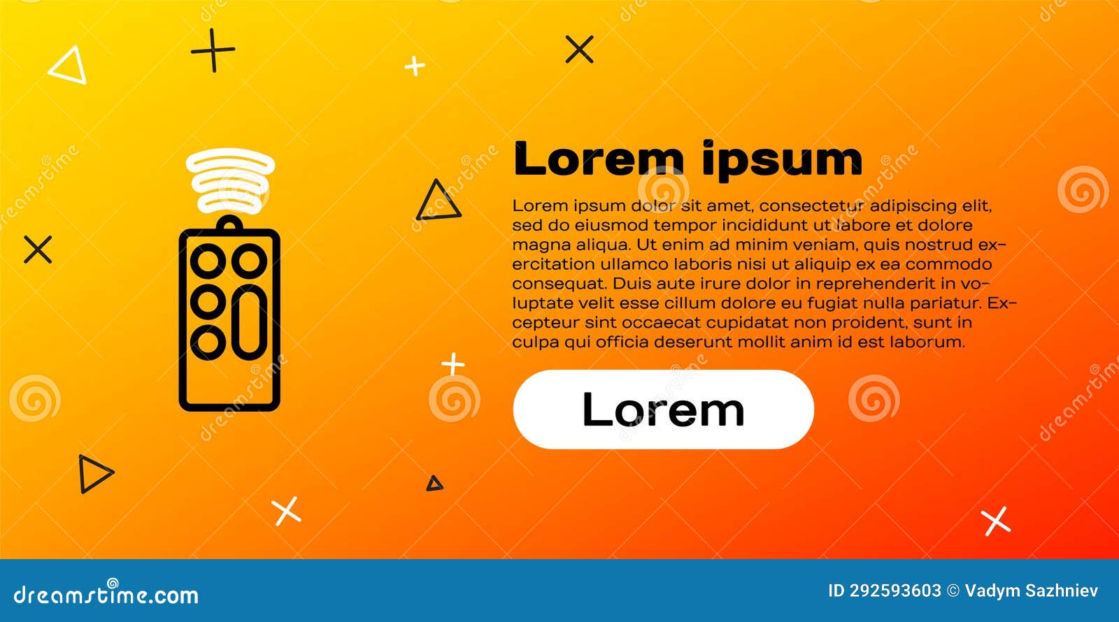 Line Remote Control Icon Isolated on Yellow Background. Colorful ...