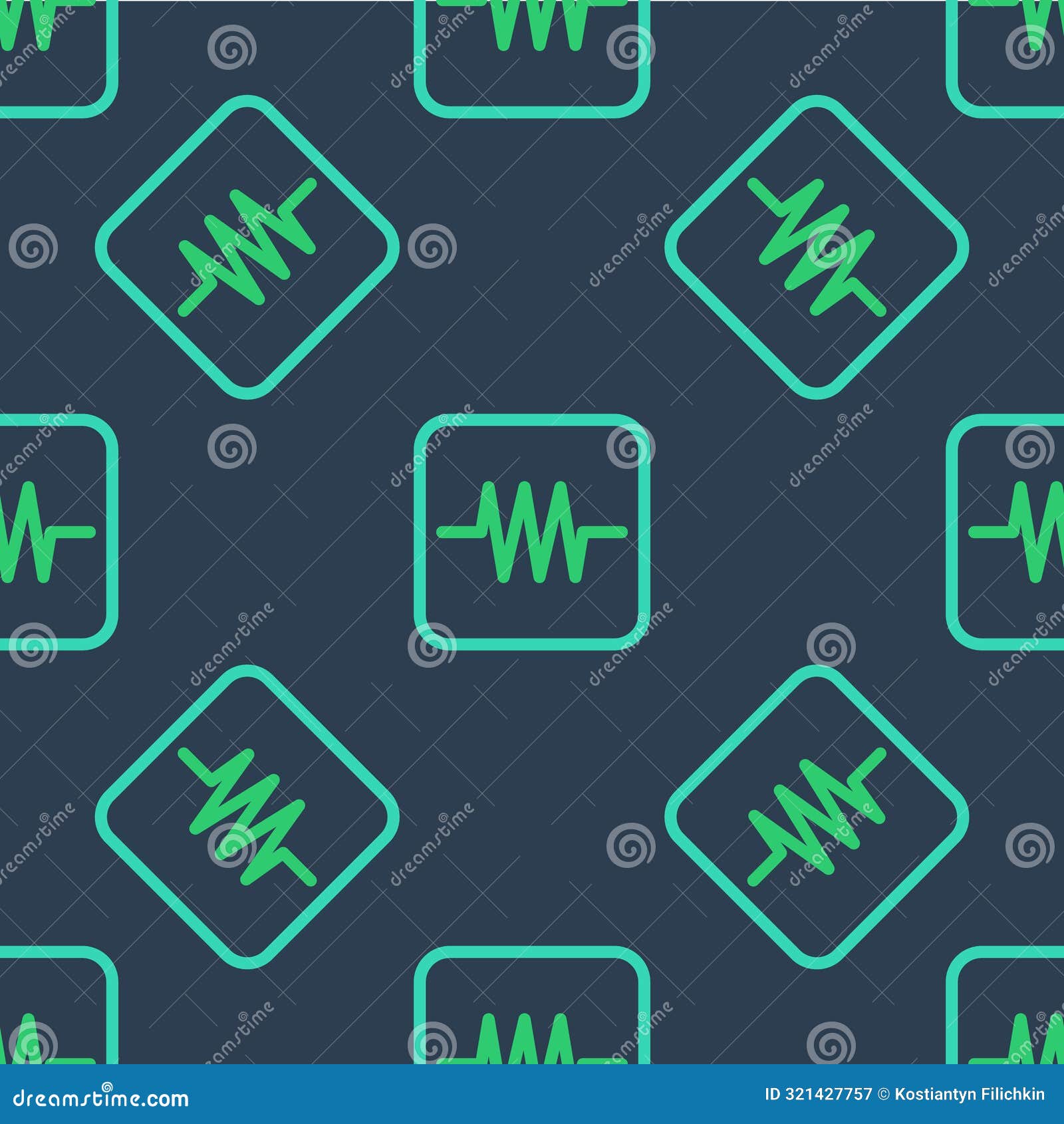 Line Resistor in Electronic Circuit Icon Isolated Seamless Pattern on ...