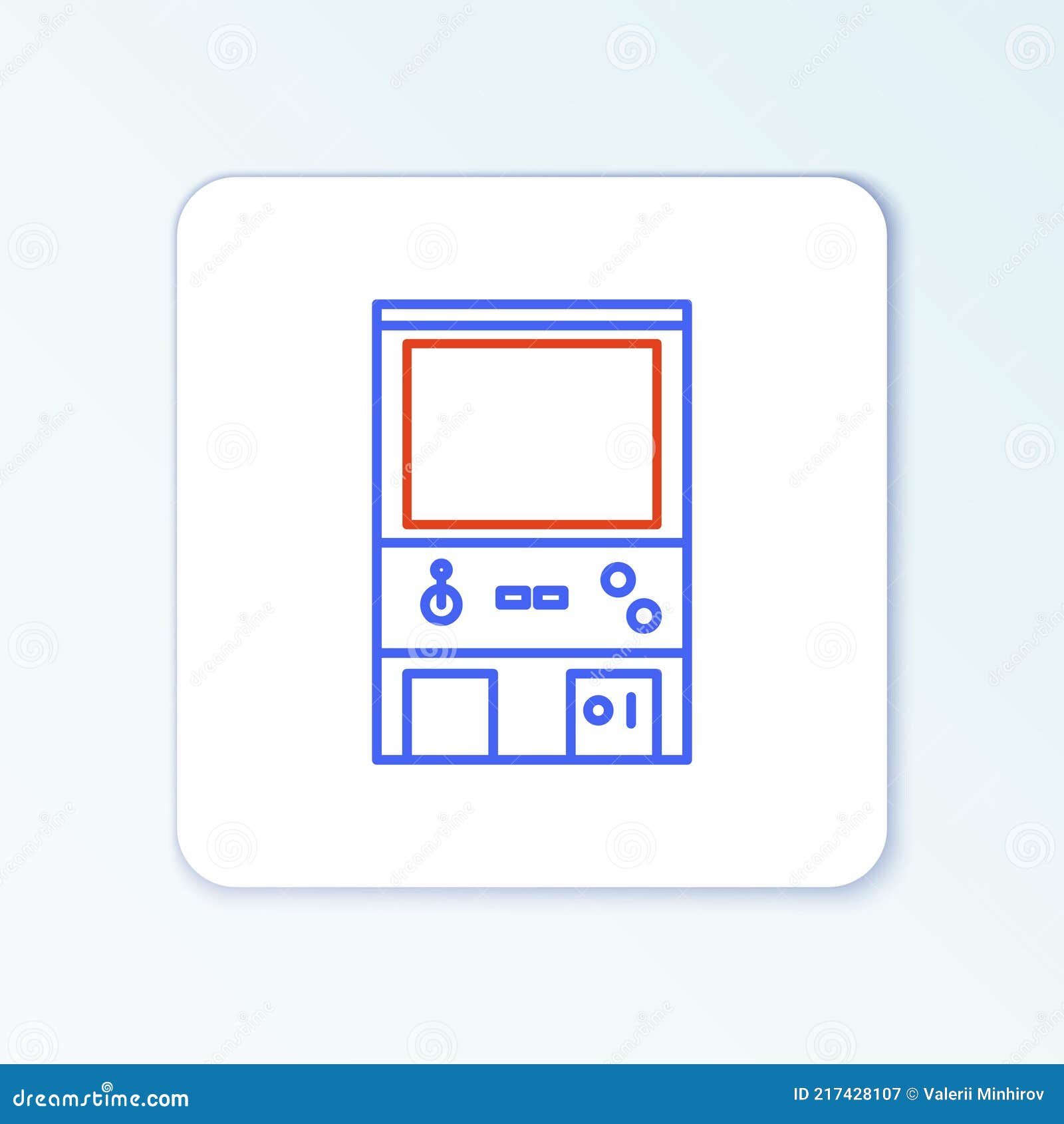 Line Retro Arcade Game Machine Icon Isolated on White Background ...