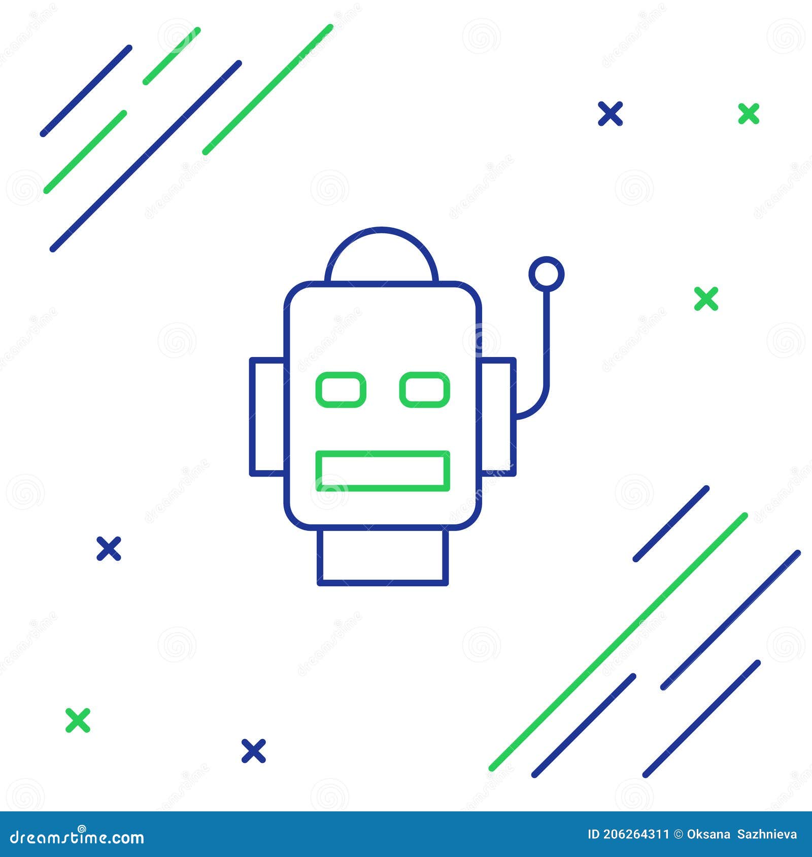 Line Robot Icon Isolated on White Background. Artificial Intelligence ...