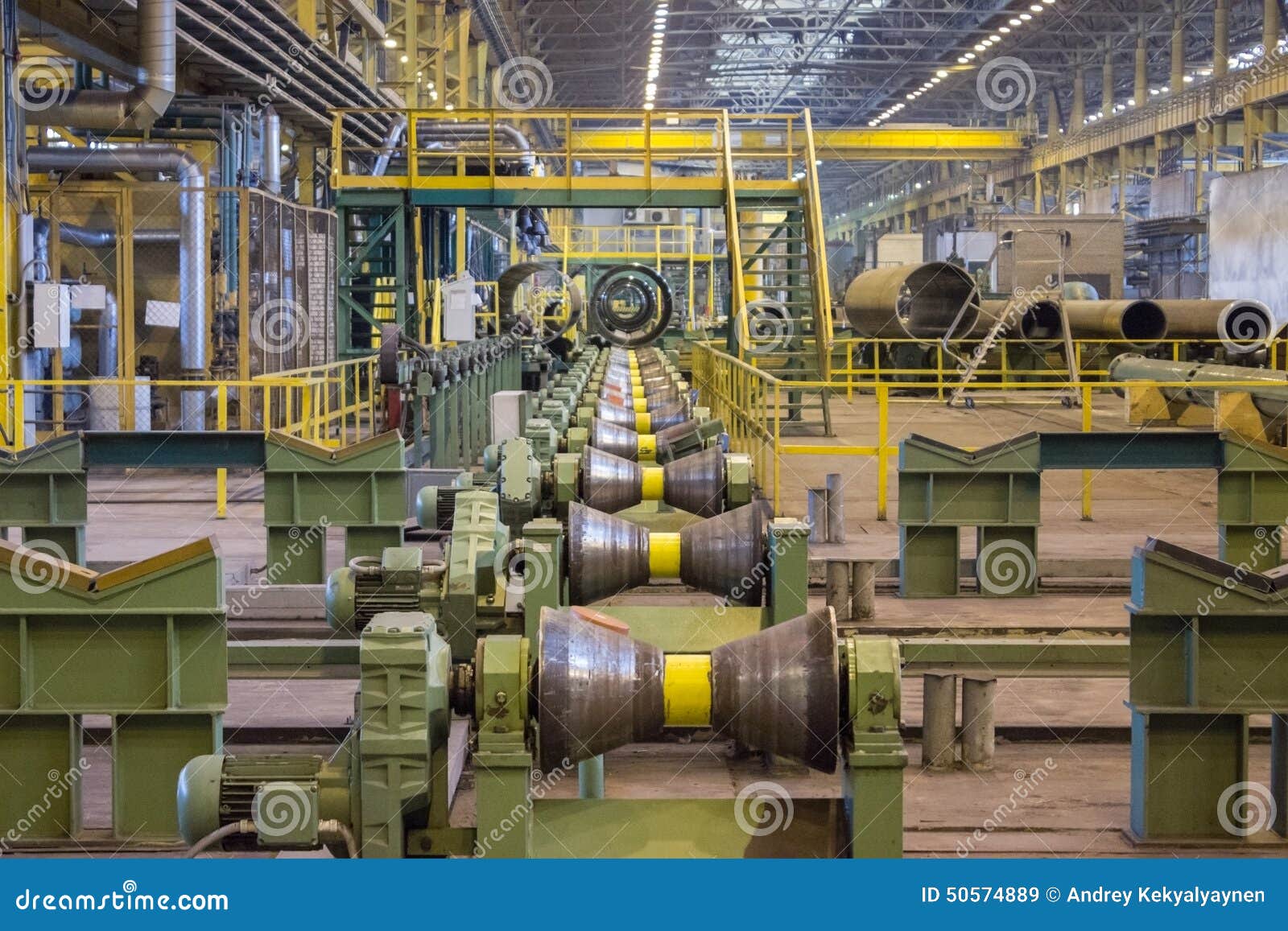 Line for Rolling Pipes of a Large Diameter at Factory Stock Image ...