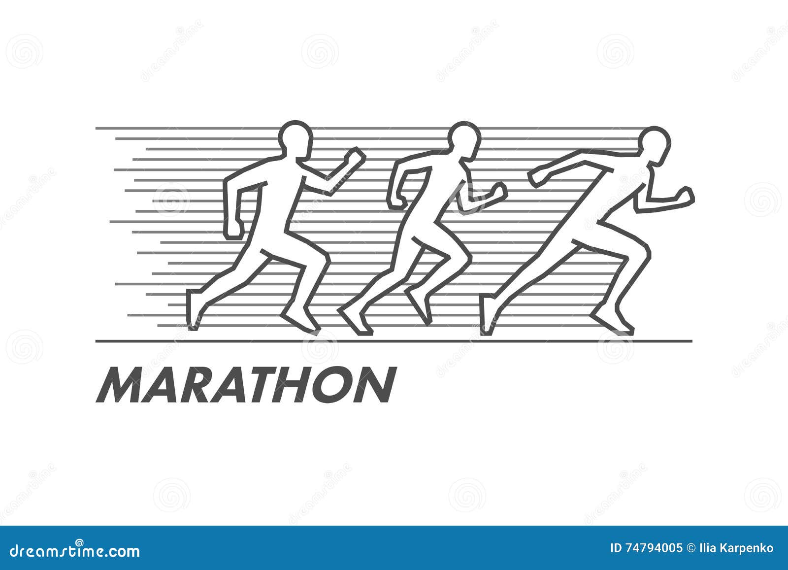 Line Run and Marathon Logo. Stock Illustration - Illustration of ...