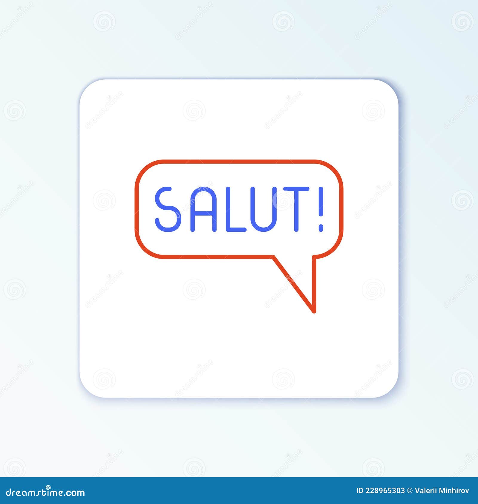 Line Salut in Different Languages Icon Isolated on White Background ...