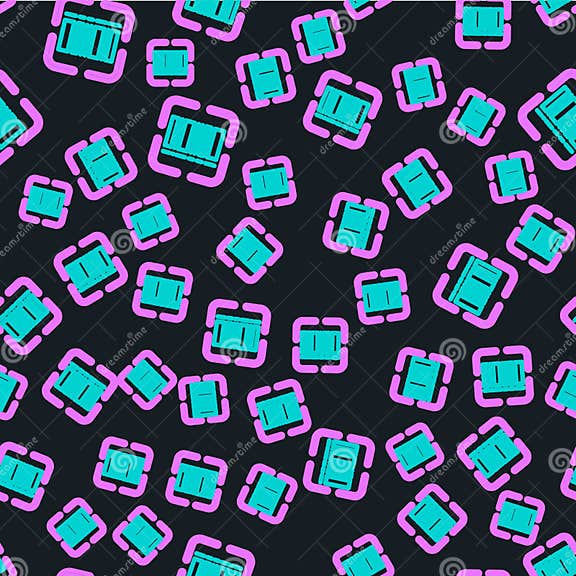 Line Scanner Scanning Bar Code Icon Isolated Seamless Pattern on Black ...