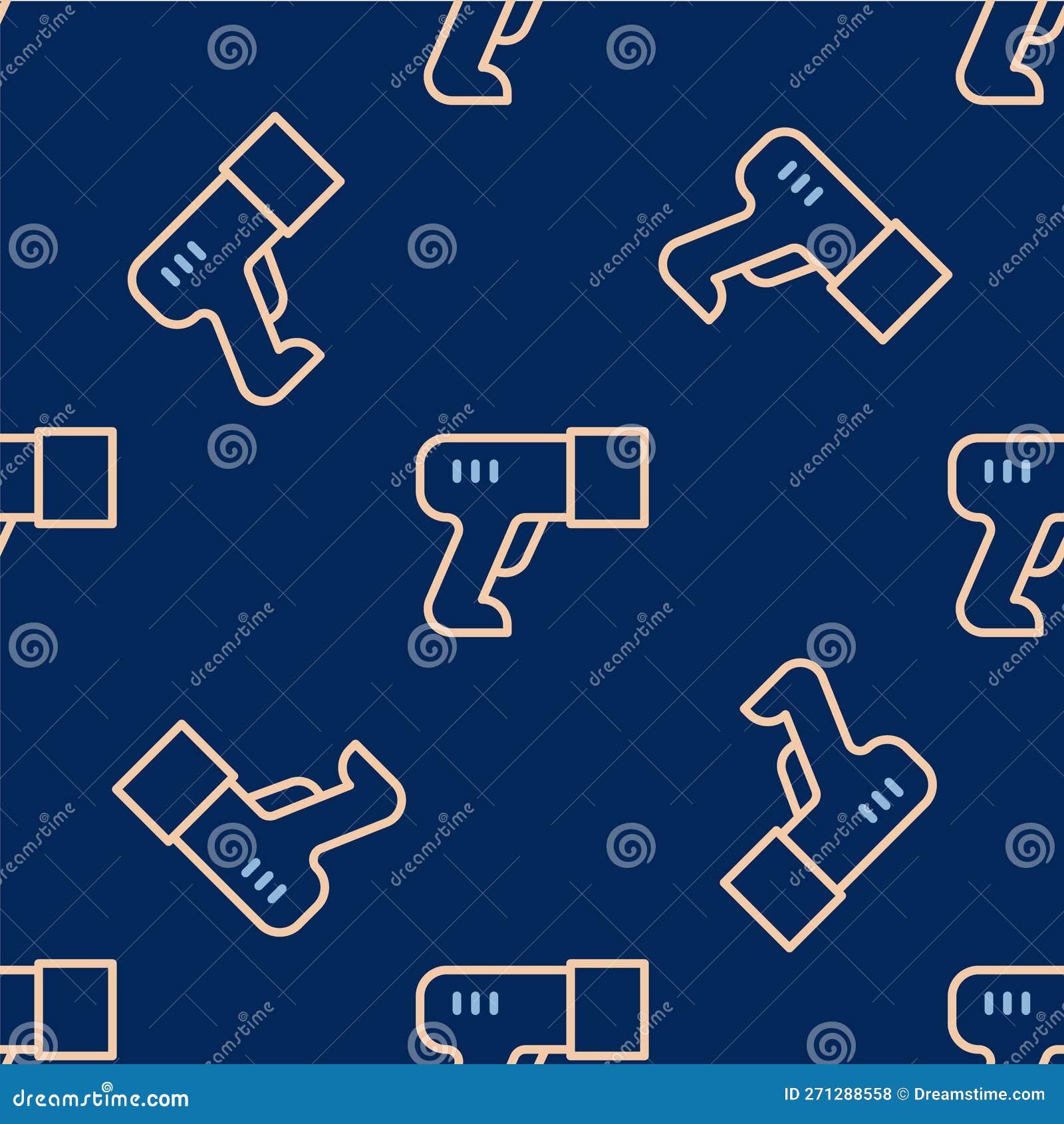 Line Scanner Scanning Bar Code Icon Isolated Seamless Pattern on Blue ...