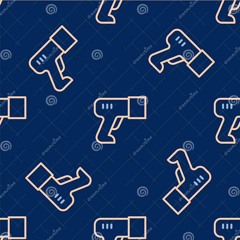 Line Scanner Scanning Bar Code Icon Isolated Seamless Pattern on Blue ...