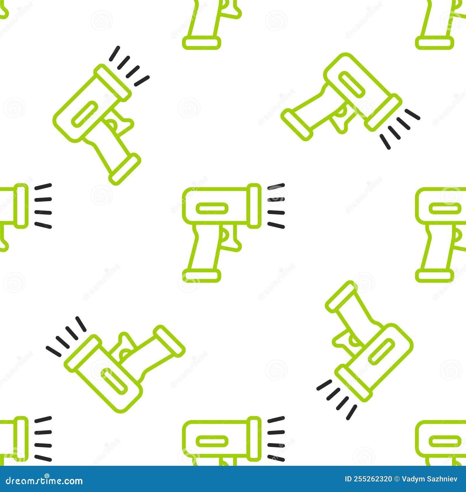 Line Scanner Scanning Bar Code Icon Isolated Seamless Pattern on White ...