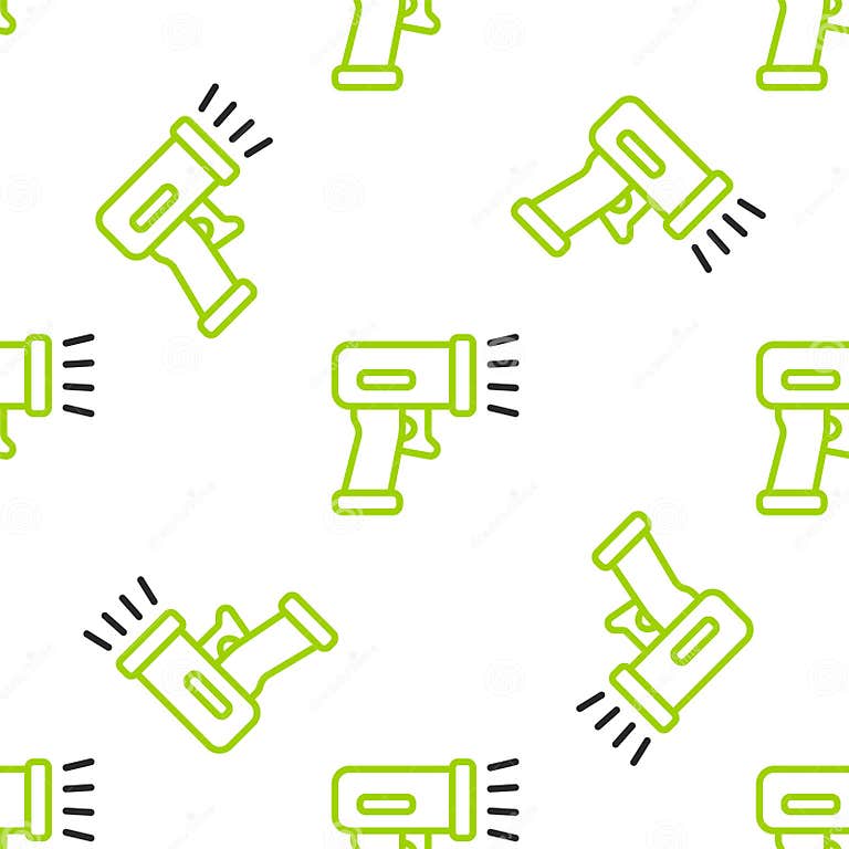 Line Scanner Scanning Bar Code Icon Isolated Seamless Pattern on White ...
