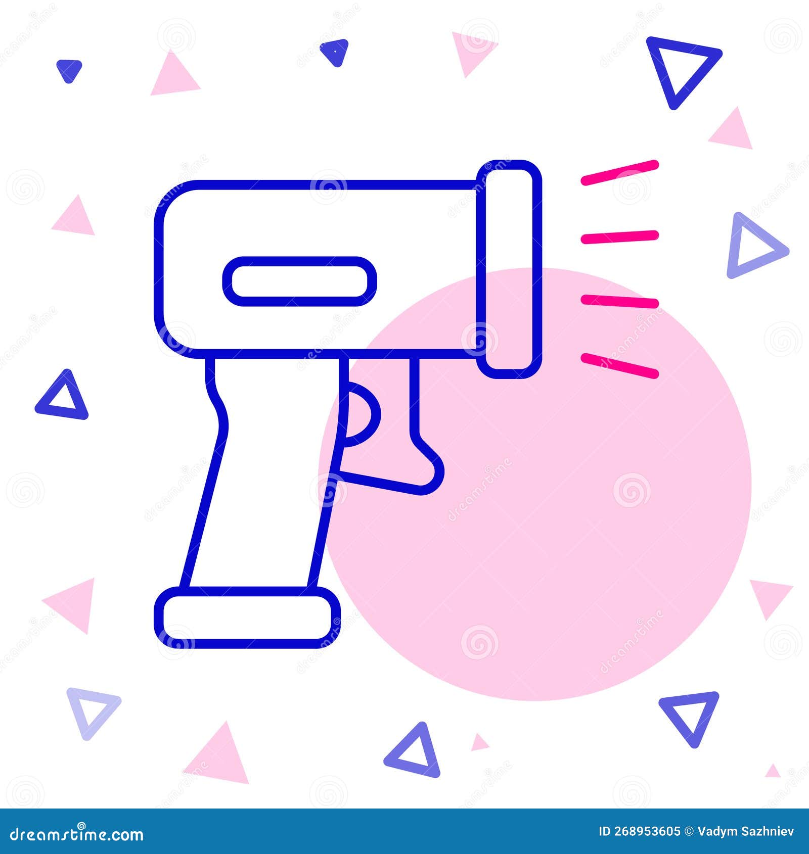 Line Scanner Scanning Bar Code Icon Isolated on White Background ...