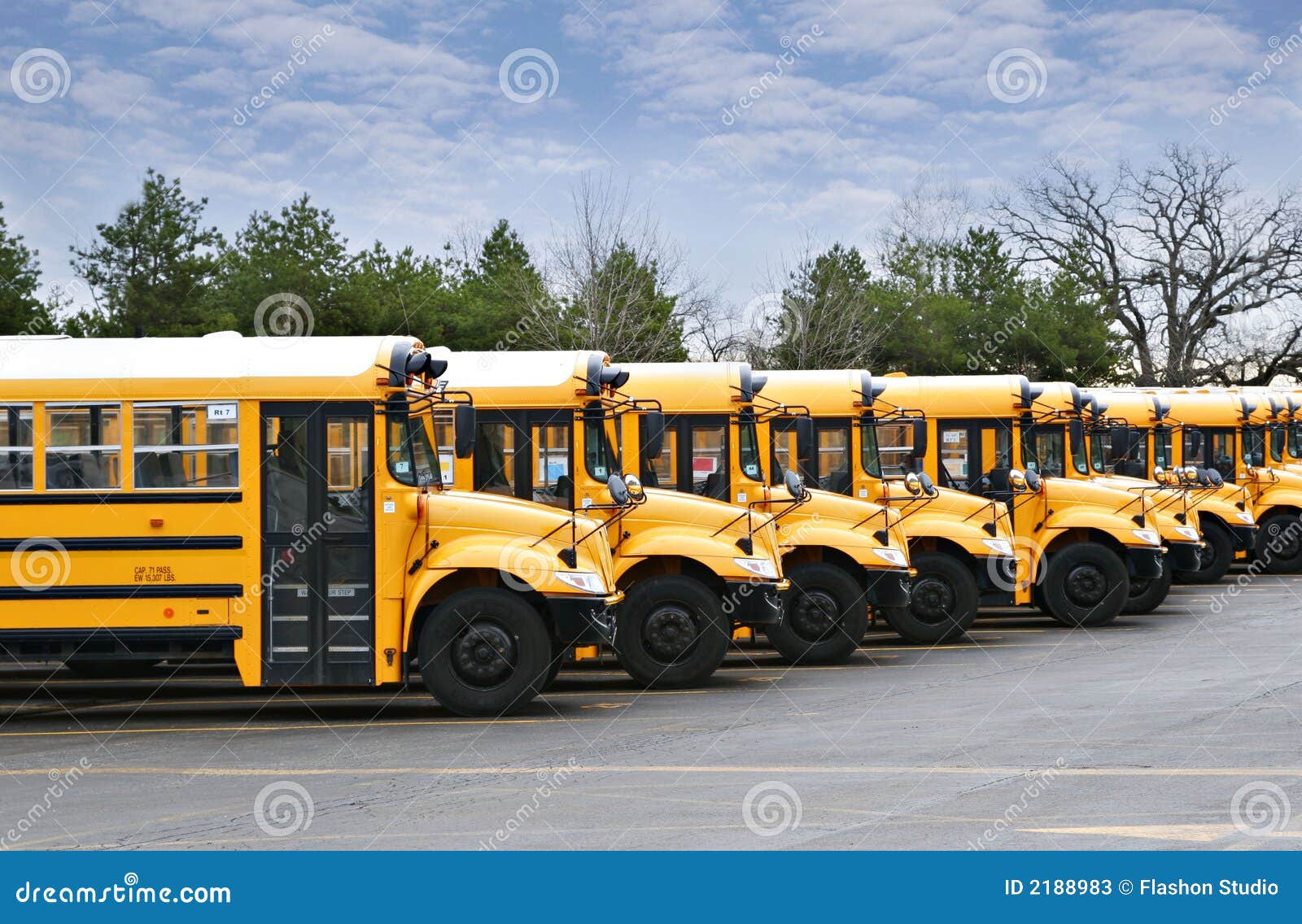 Line of school buses stock image. Image of child, school - 2188983