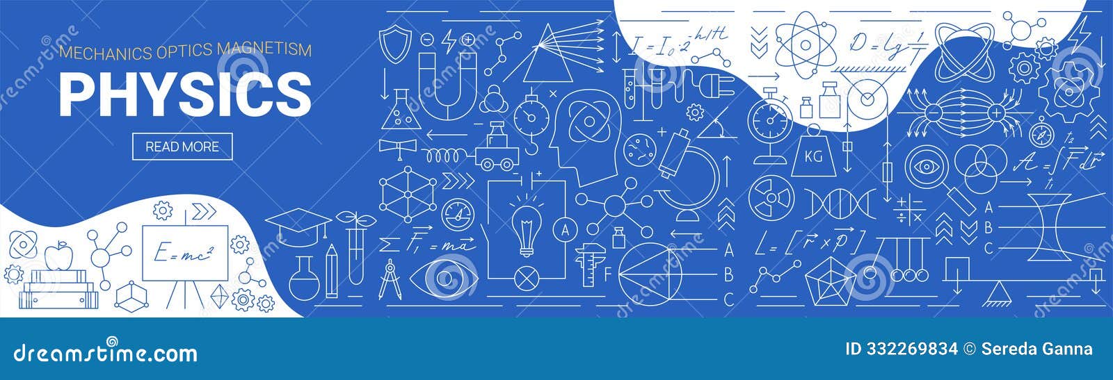 Line Science Physics Web Banner Stock Vector - Illustration of design ...