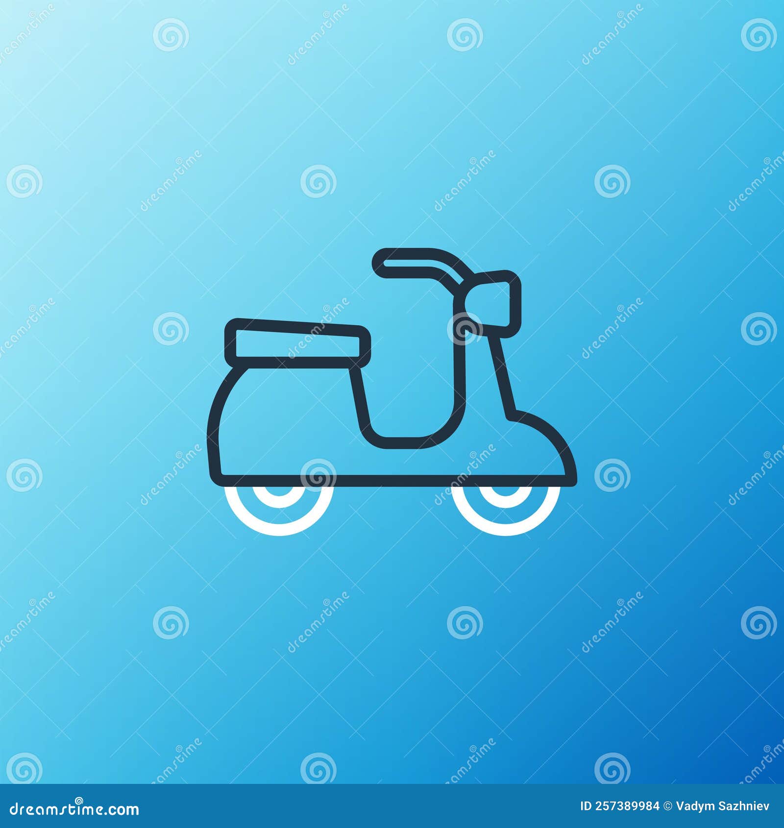Line Scooter Icon Isolated on Blue Background. Colorful Outline Concept ...