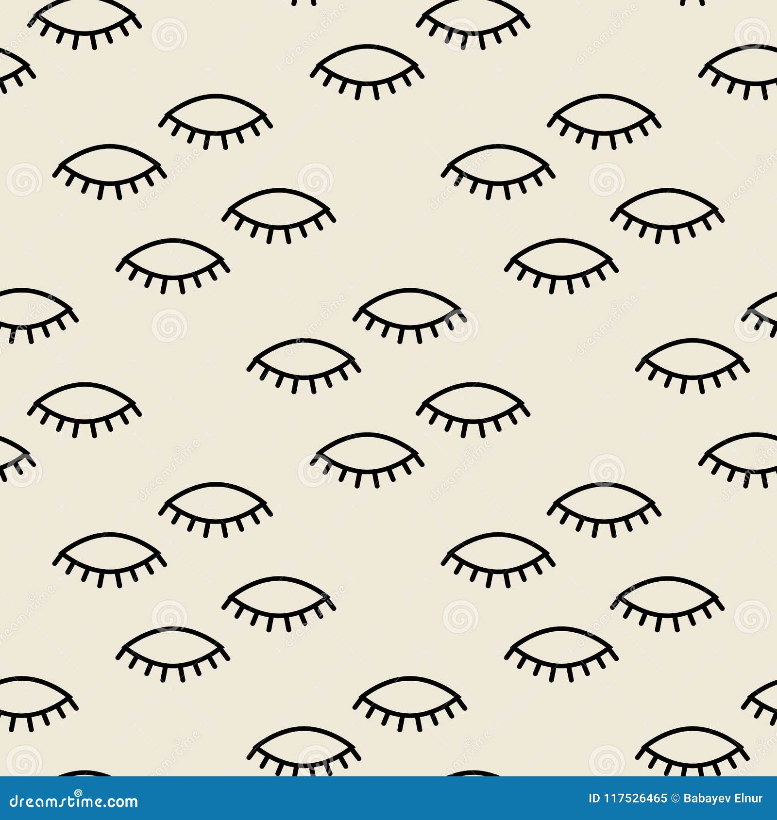Line Seamless Monochrome Eyelash Pattern Background Eps10 Stock ...