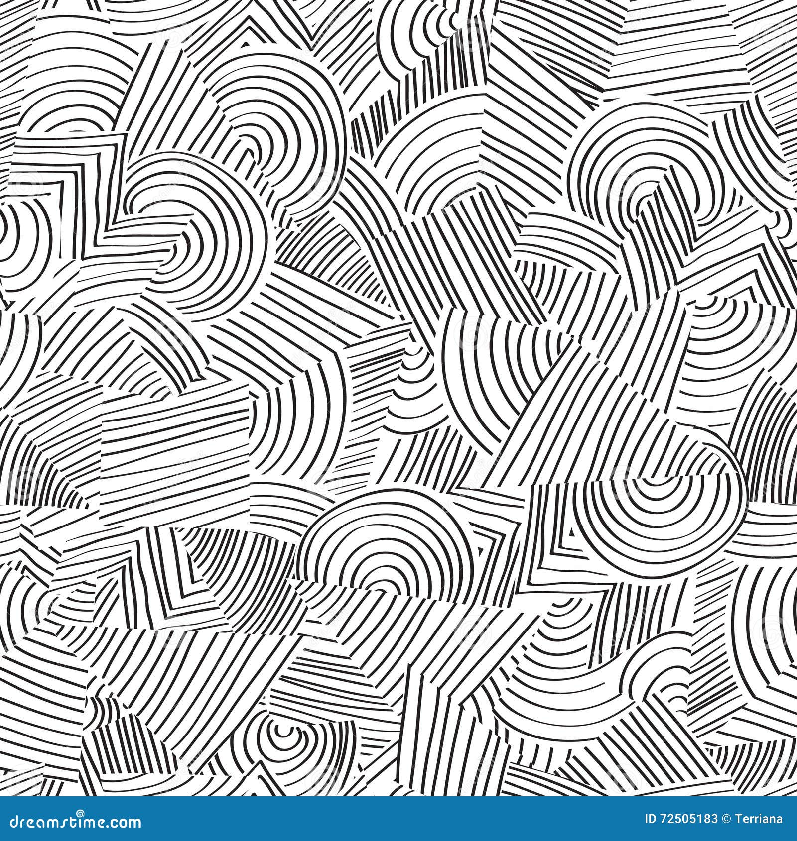 Line Seamless Pattern. Abstract Doodle Geometric Ornament Stock ...