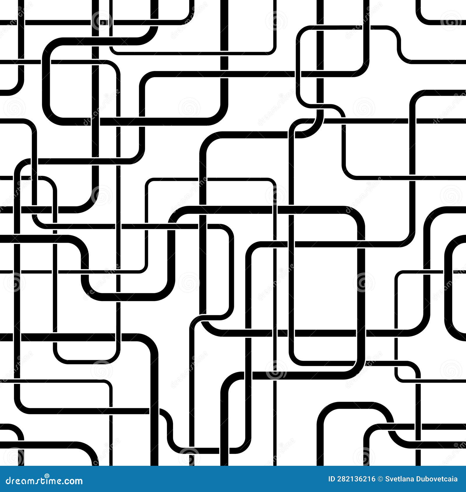 Line Seamless Pattern. Repeating Abstract Black Lines Isolated on White ...