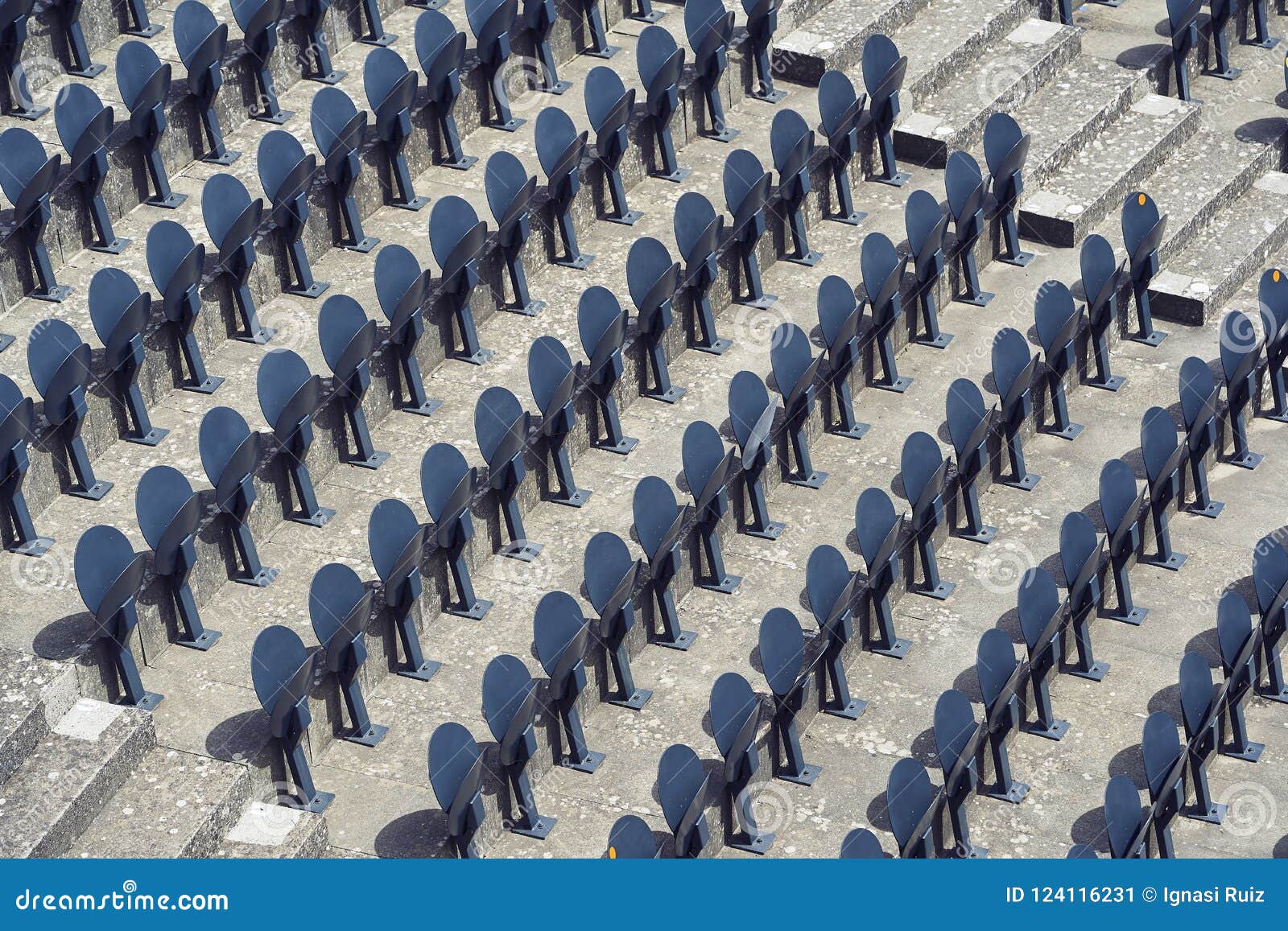 Line of seats in a stadium stock image. Image of pattern - 124116231