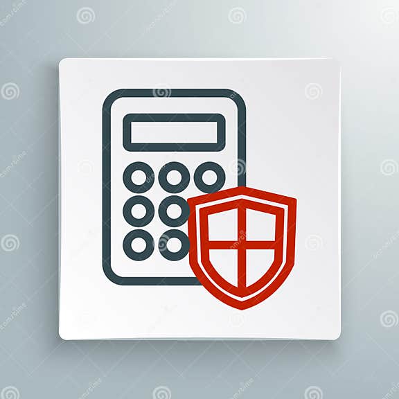 Line Security System Control Panel with Display Icon Isolated on White ...