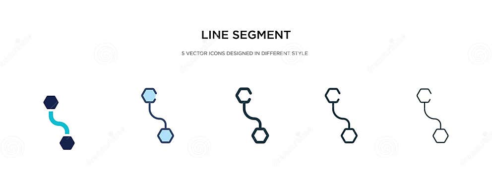 Line Segment Icon in Different Style Vector Illustration. Two Colored ...