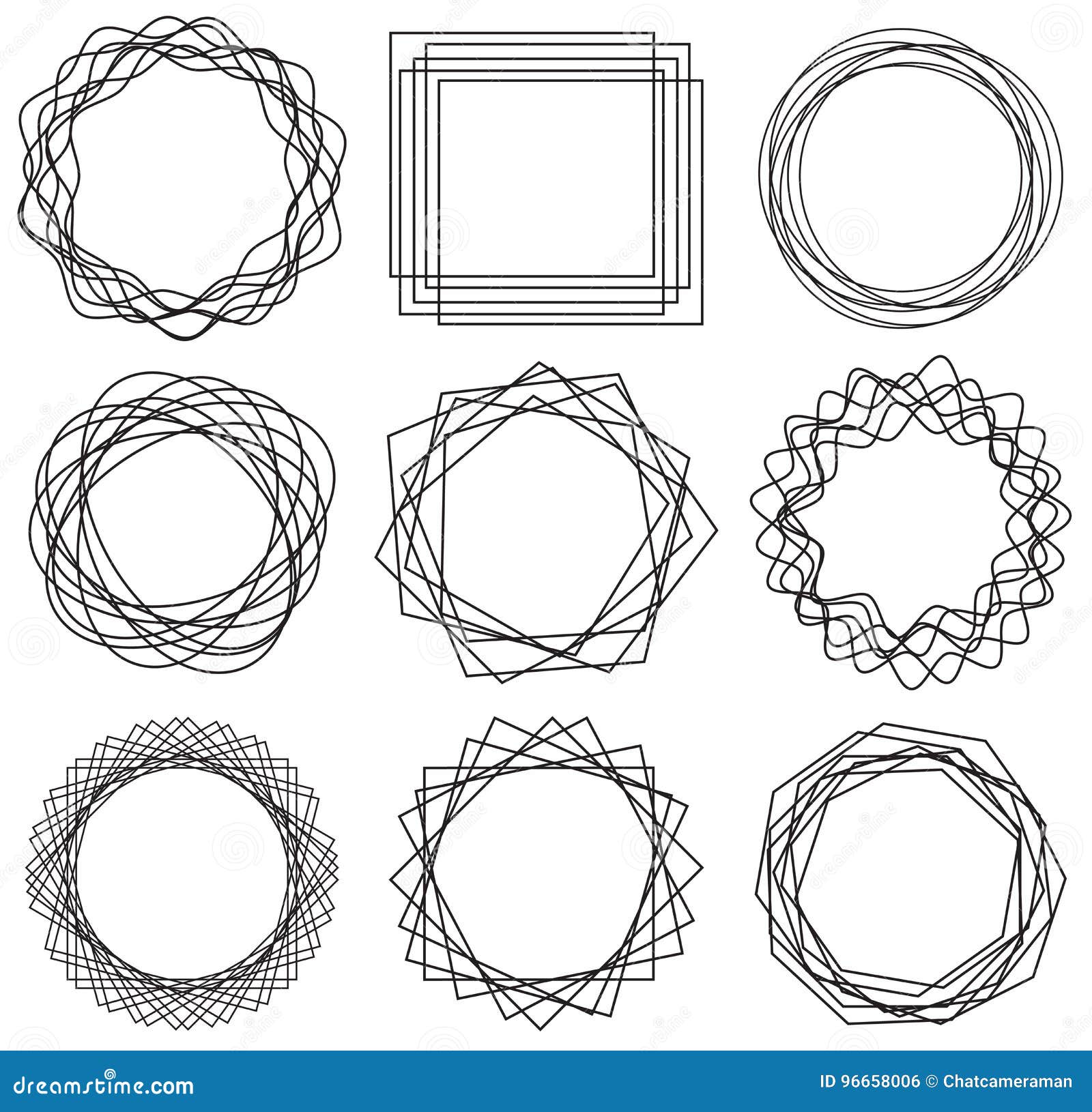 Line shape art frame stock vector. Illustration of drawn - 96658006