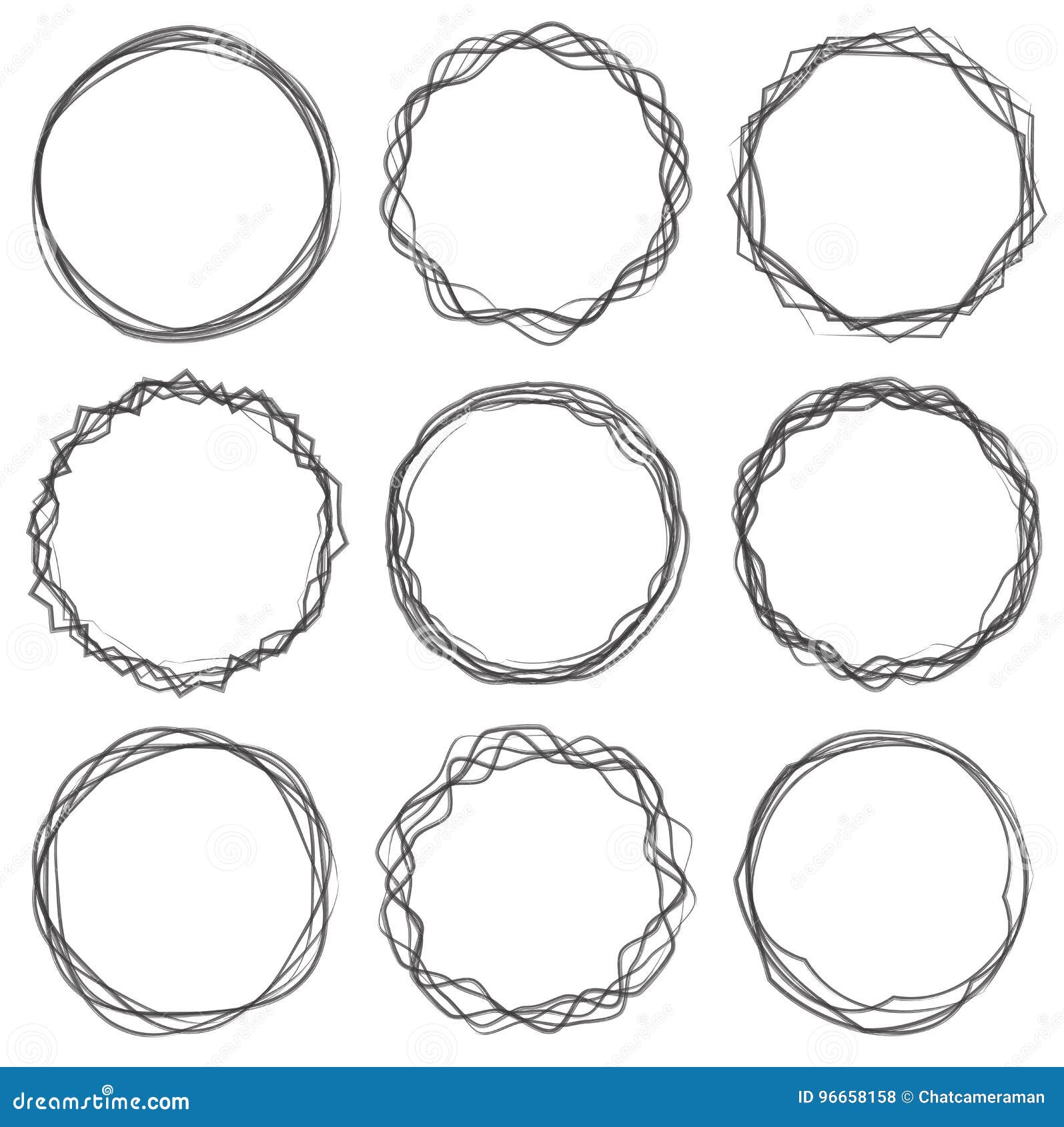 Line Shape of Text Box Frame Set 3 Stock Vector - Illustration of ...