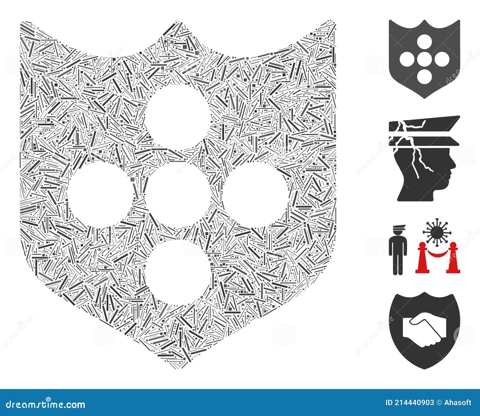 Line Shield Icon Vector Collage | CartoonDealer.com #214440903