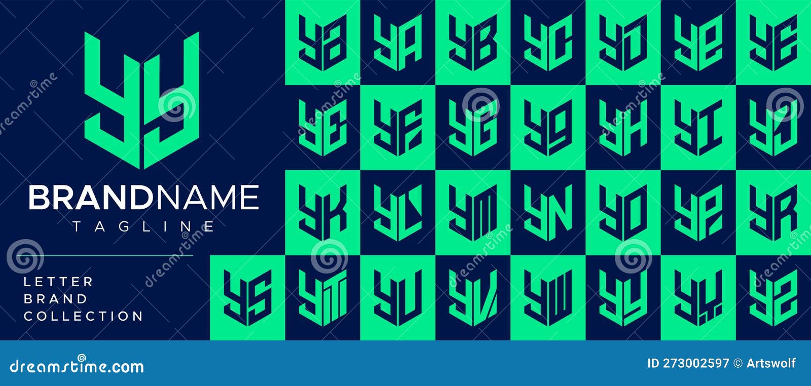 Line Shield Letter Y YY Logo Design Set. Simple Security Initial Y Logo ...