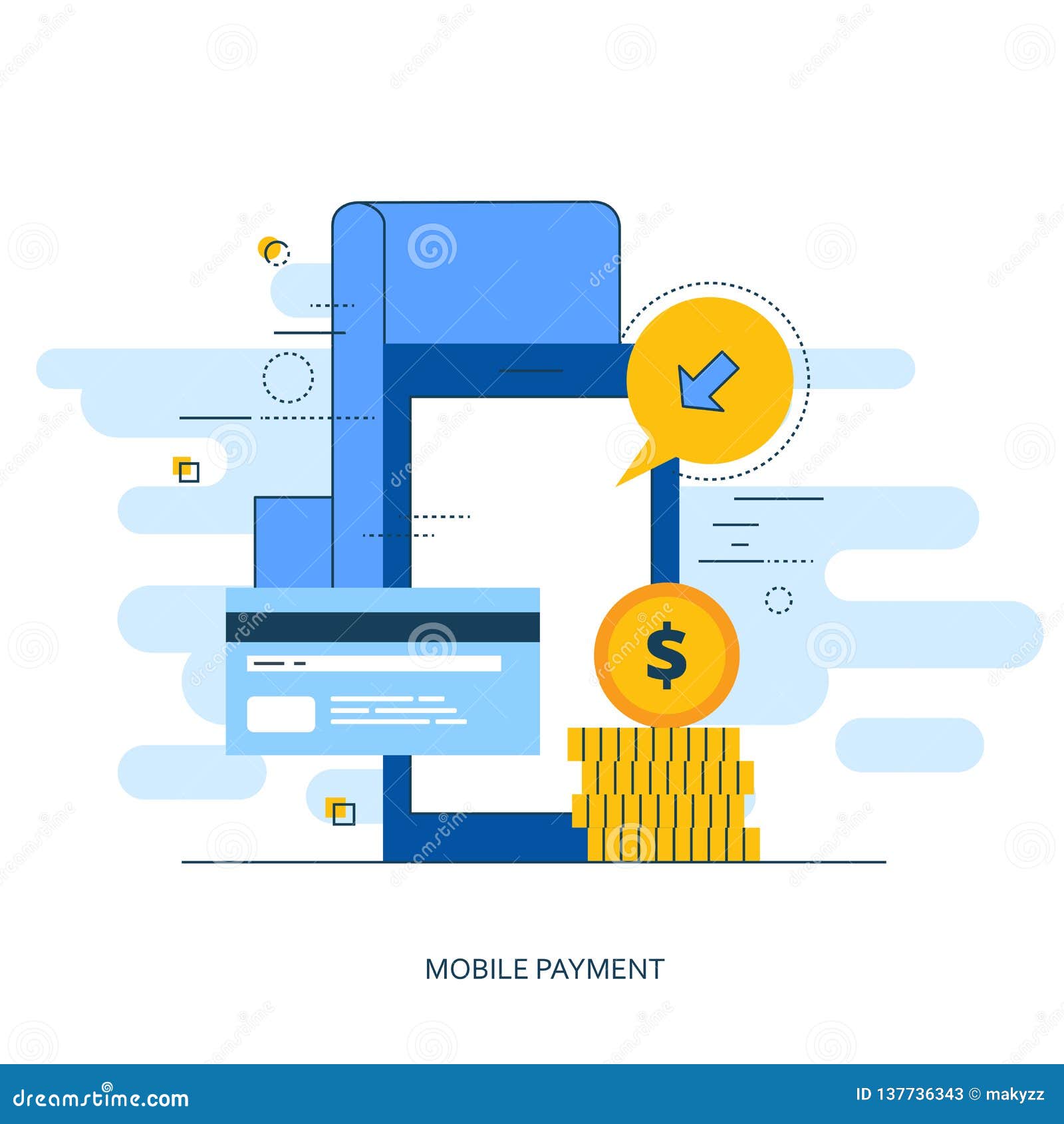 On Line Shopping and Payment Methods. Mobile Payments Stock Vector ...