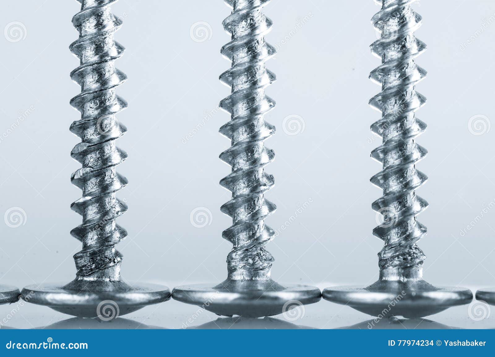 Line of Silver Screws Toned Grey Stock Photo - Image of toned ...