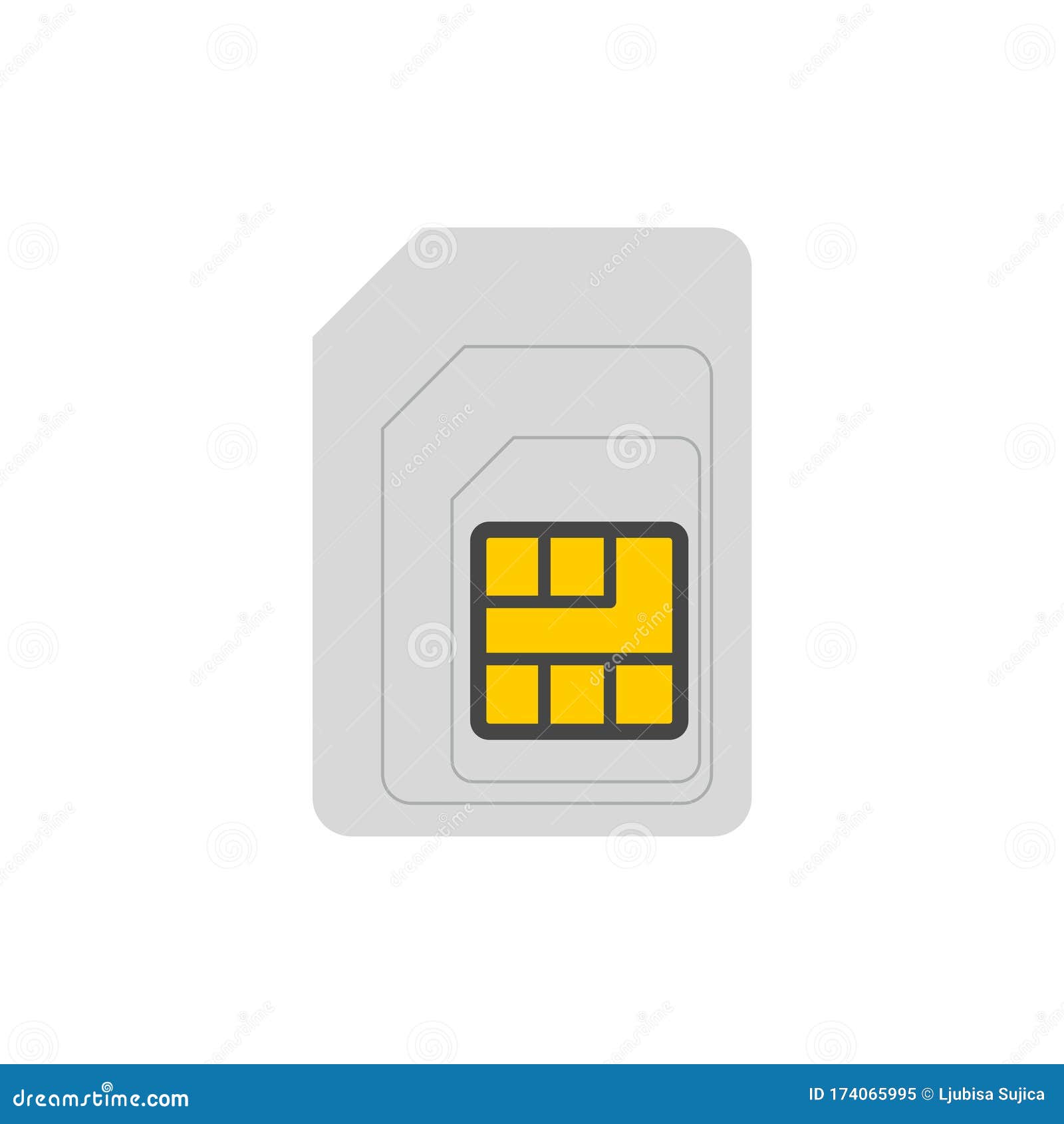 Line Sim card icon stock vector. Illustration of media - 174065995