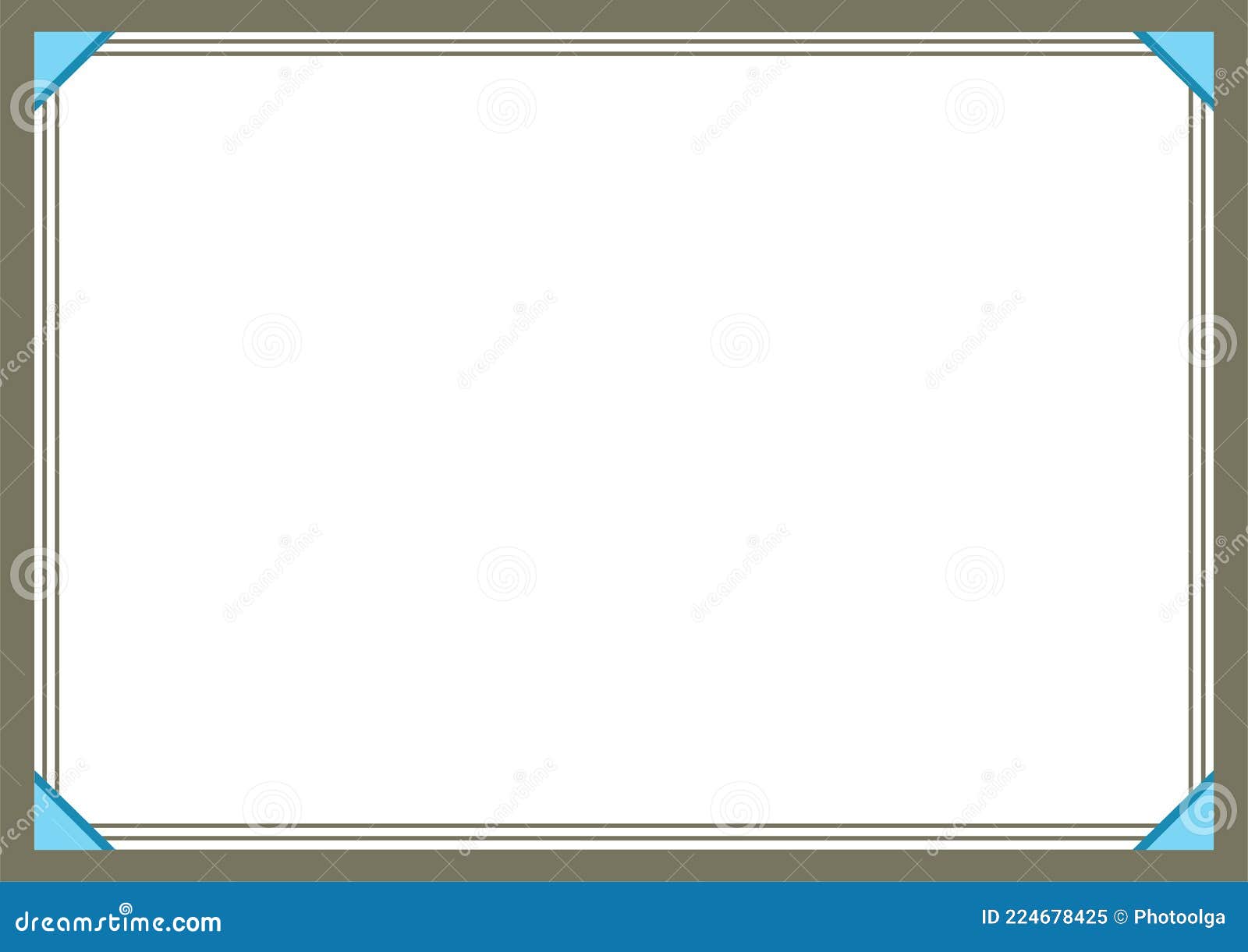 Line Simple Frame for Certificate. Straight Border and Triangle Corner ...