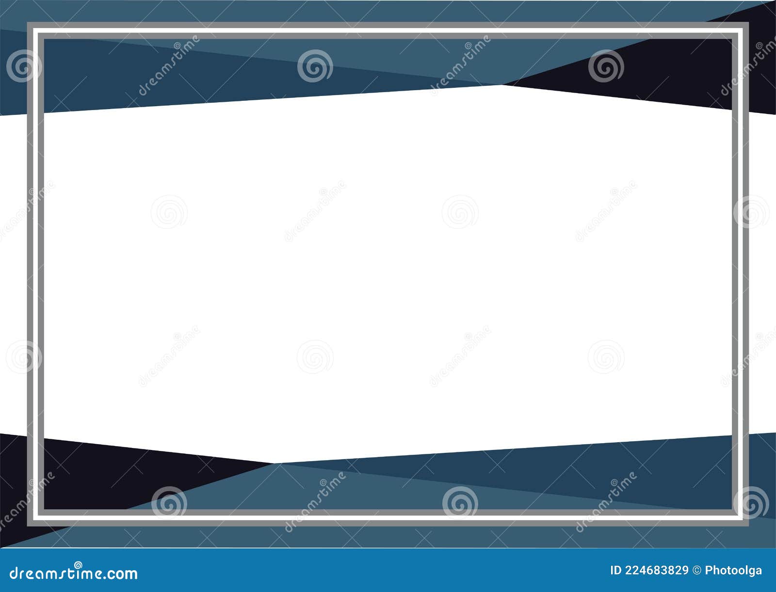 Line Simple Frame for Certificate. Straight Border and Triangle Frame ...