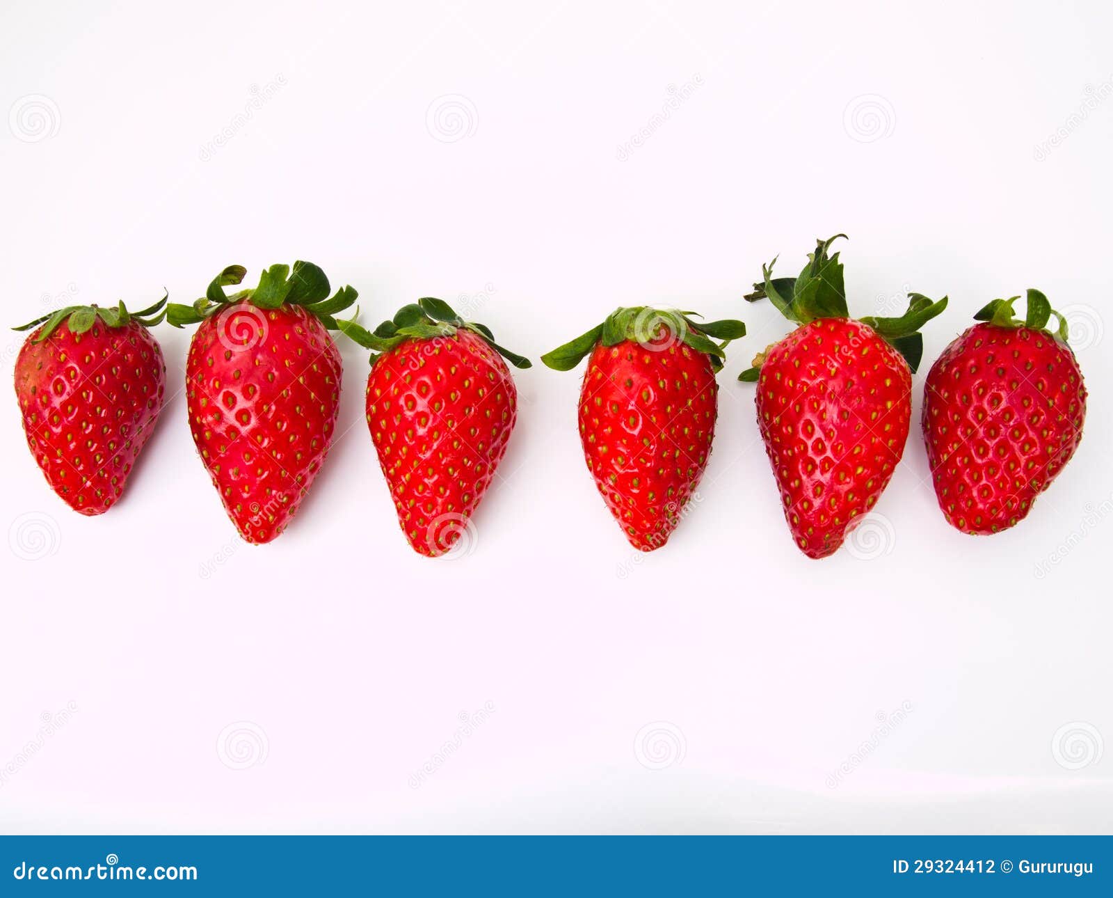 Line Six Fresh Strawberries Isolated White Stock Photos - Free ...