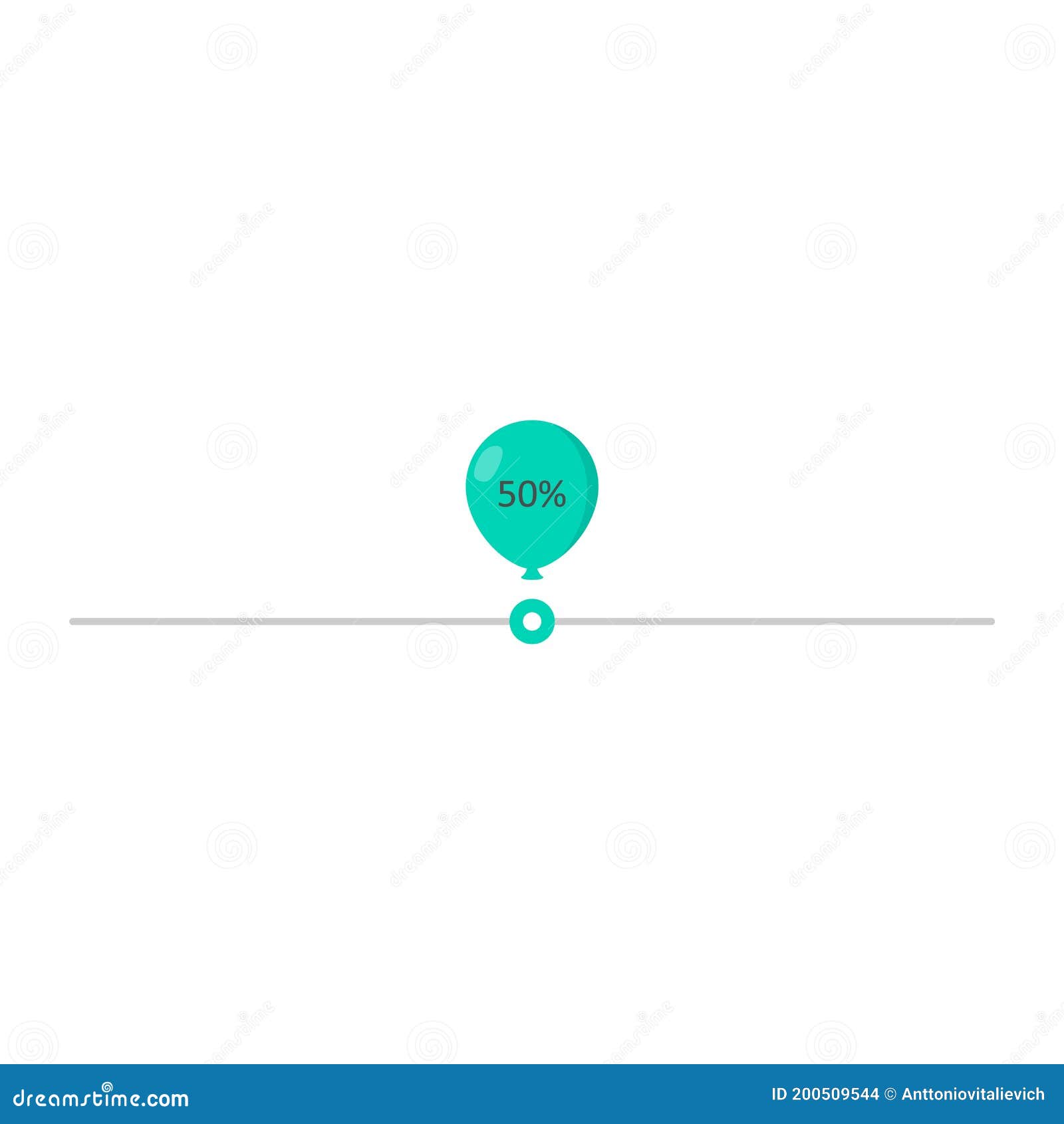 Line Slider Bar with Percent. Balloon Icon. Scroll Bar Concept. Vector ...