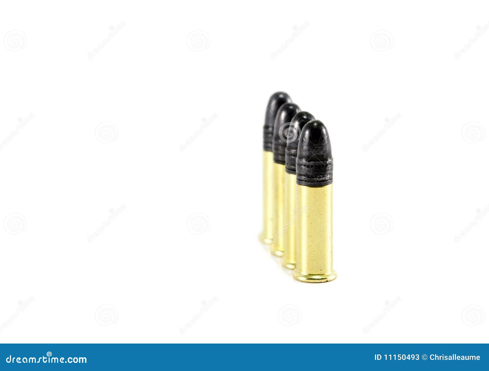 A Line of Small .22 Bullets Stock Image - Image of isolated, closeup ...