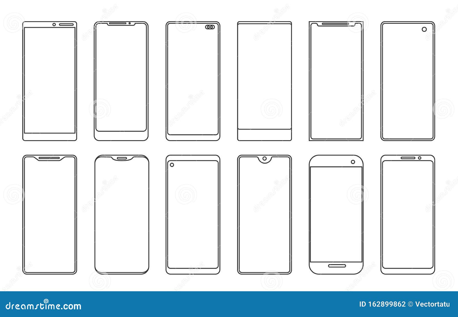 Web Ui Kit Line. Wireframes For Clean Design Projects Websites ...