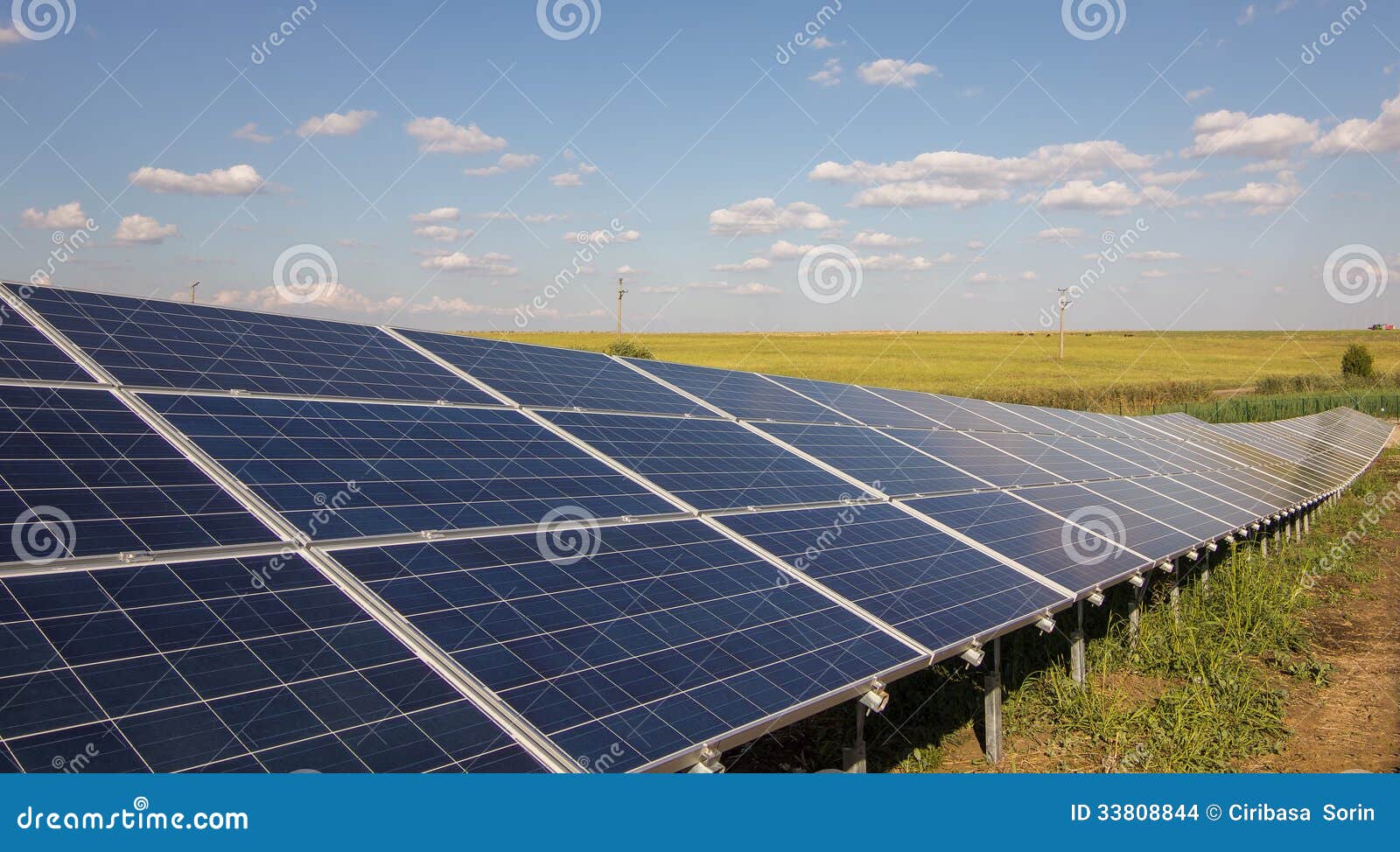 Line of solar panels stock photo. Image of heat, industry - 33808844